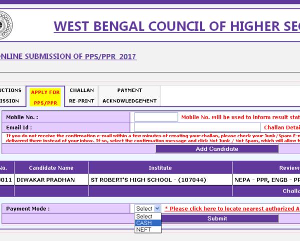 WBCHSE HS PPS PPR 2022: Apply Online Review & Scrutiny Result