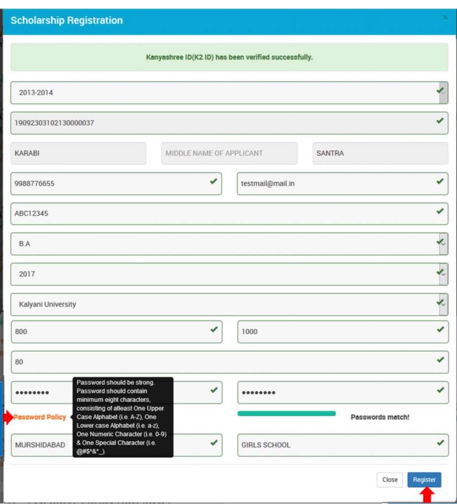 Kanyashree K3 Scholarship for University Students Online Application 2025
