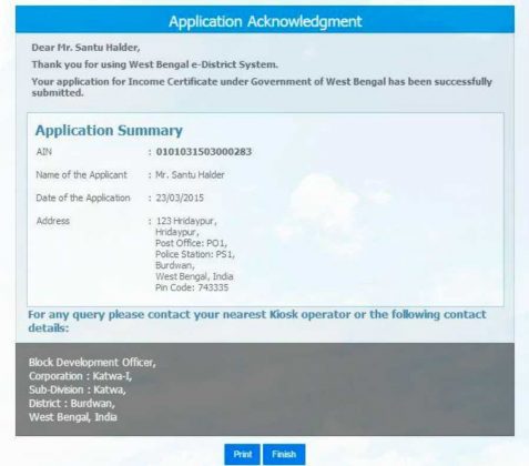 BDO Income Certificate Online Application - Domicile Certificate WB e ...