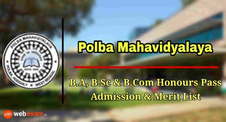 Polba Mahavidyalaya Admission 2021 & Merit List Download - Honours and ...